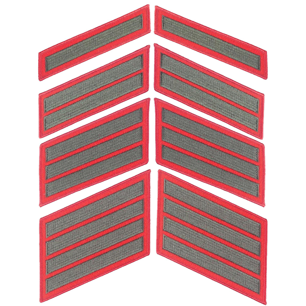 Service Stripes - Marine Corps Enlisted - Male - Green on Red (Patches ...