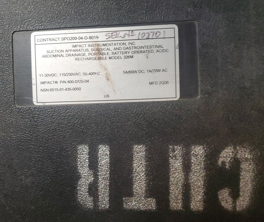 Impact Instrumentation MDL 326M Surgical Suction Apparatus - 2 – Hahn's ...