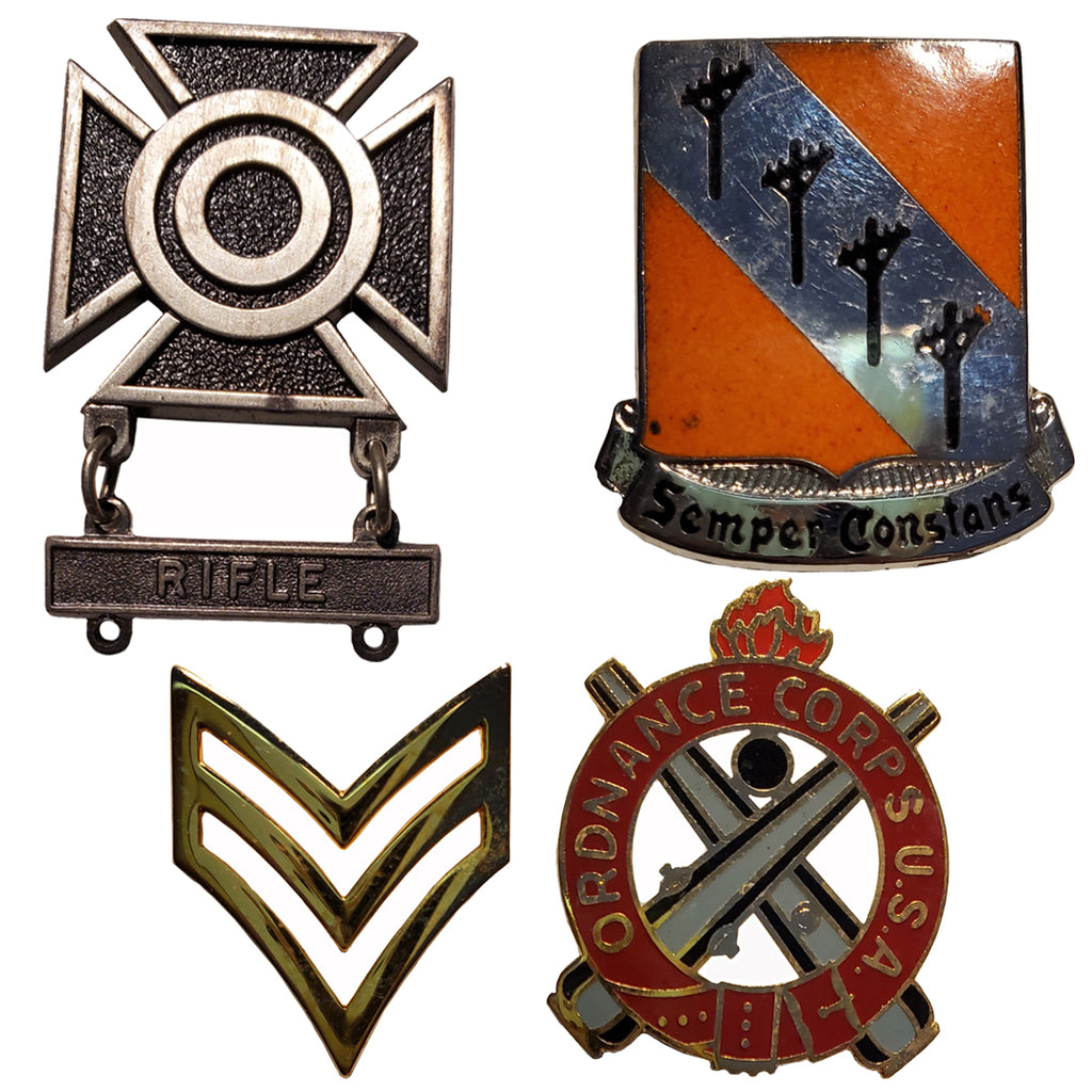 Vintage US Army Crest & Chevron Lapel Pins (8044) – Hahn's World of ...