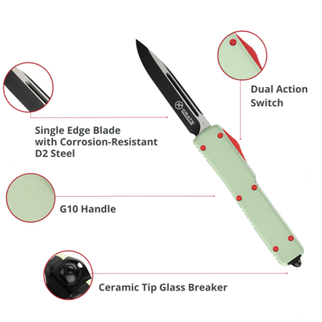 Knife - Krate Tactical Jade G10 OTF AUTO - Jade – Hahn's World of ...