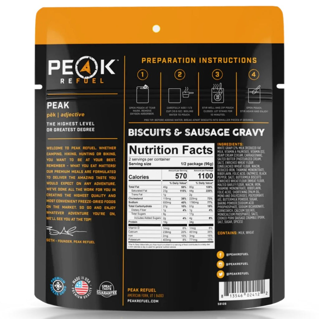 Peak Refuel Meals 2-Serving Portions – Hahn's World of Surplus & Survival