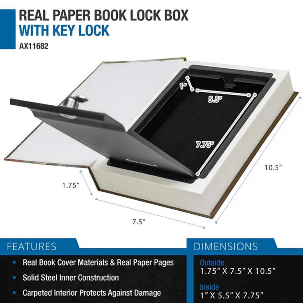 Real Paper Book Lock Box w/Key Lock (AX11682) – Hahn's World of Surplus ...