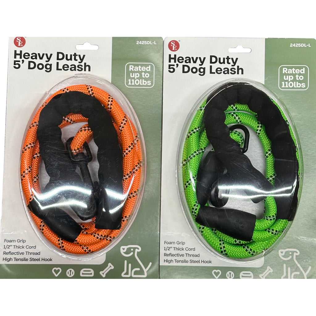 SE Dog Leash up to 110 LBS w/Reflective Thread & Foam Grip – Hahn's ...