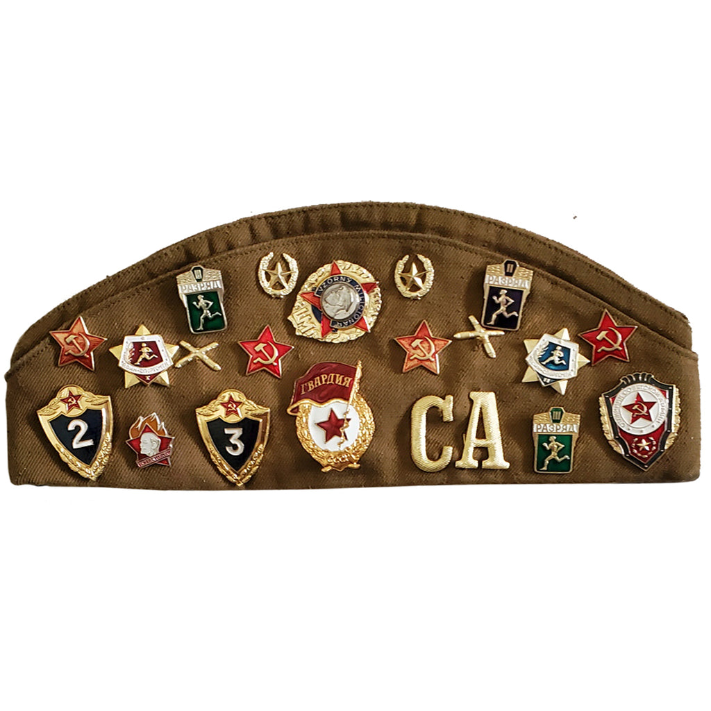 Vintage 1974 Men’s Russia CCCP Military War Hat 3 Patches & 21 Pins (8 ...