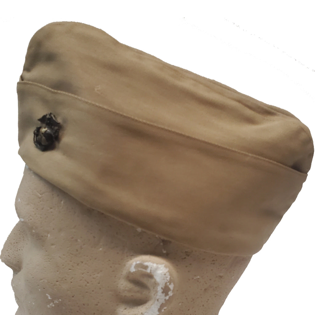 WWII Men's USMC Khaki Garrison Cap w/Captain Rank Insignia (7762 ...