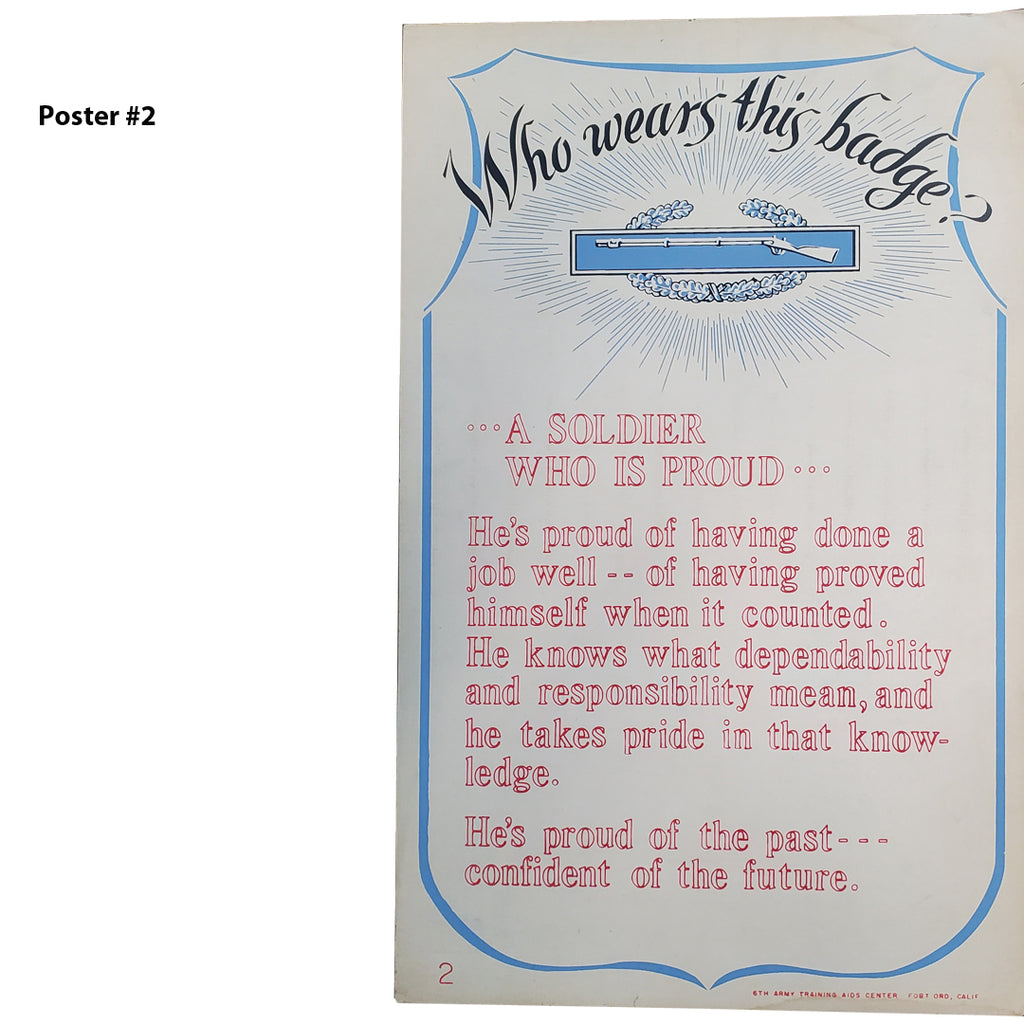 6th Army Training Aids Center Posters "Who Wears This Badge" – Hahn's ...